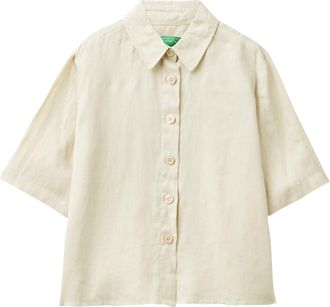 Benetton Damen 5bml5qb75 Hemd, Beige 152, XX-Small