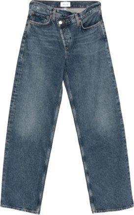 A Gold E Femme, Jeans, Bleu, Taille: W28 Arc Criss Cross Wide-Leg Jeans