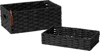 La Jol&iacute;e Muse LA JOLIE MUSE Weidenkorb zum Organisieren/Aufr&auml;umen, Recycelbarer Papierseilkorb, Aufbewahrungsbeh&auml;lter und Tablett, Dekorativer handgeflochtener Korb