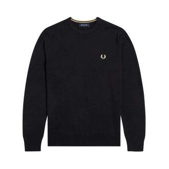Fred Perry Round-Neck Strickwaren - - Knitwear - Herren - Schwarzk - 2XL
