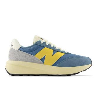 New Balance Unisexe 370 en Bleu/Orange, Suède/Mesh, Taille 37.5 Large