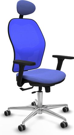 Piqueras y Crespo Ergonomischer Schreibtischstuhl mit 3D-Armen, h&ouml;henverstellbarer Lendenwirbelst&uuml;tze und festem Kopfteil, ausgestattet mit Syncro/Traslack und eingespr