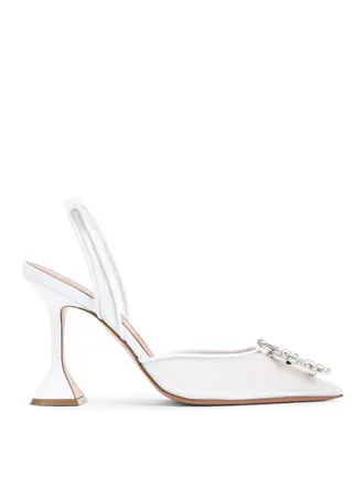 Amina Muaddi Mules - Blanc