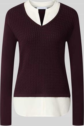 Comma Longsleeve aus Viskose-Mix in Strick-Optik