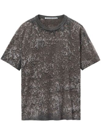 Alexander Wang t-shirt à logo embossé - Gris