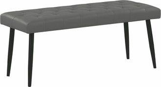 Beliani Beliani - Schlafzimmer-Bank Grau Kunstleder für Schlafzimmer Wohnzimmer Modern Glamour Look