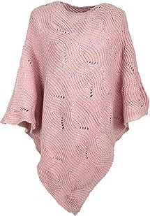 Queen Helena Poncho Manteau dhiver décontracté élégant pour femme MC22-1, rose, taille unique