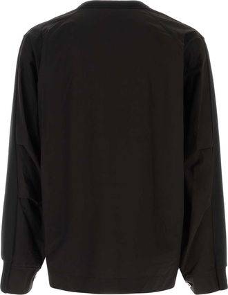 sacai Jersey and Poplin Oversize T-Shirt - Black