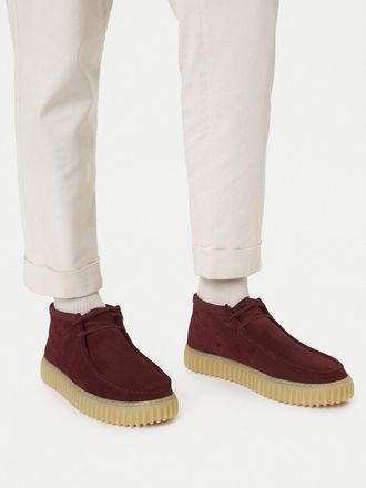 Clarks Schn&uuml;rschuhe Clarks Torhill Hi 26183423 Dunkelrot