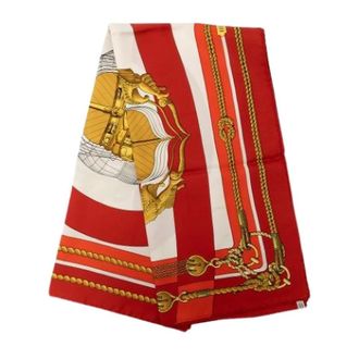 Herm&egrave;s Pre-owned Foulard Chateaux d Arriere Herm&egrave;s - Femme - Pre-owned - Rouge - Taille: ONE Size