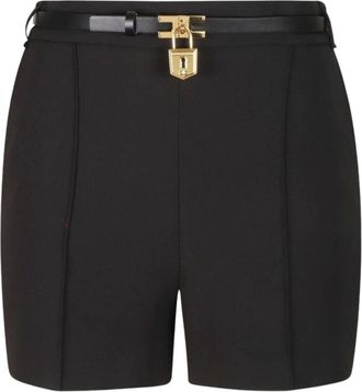 Elisabetta Franchi Femme, Shorts, Noir, Taille: 42 FR Shorts l&eacute;gers en cr&ecirc;pe avec ceinture