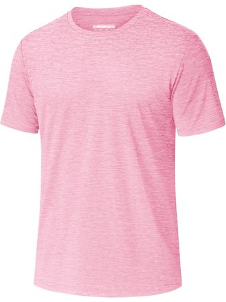 KEFITEVD Funktionsshirt Herren Sport Shirt Trainingsshirt Fitness Shirt Männer Schnelltrocknende Tshirt Rosa Herren Rosa XXL