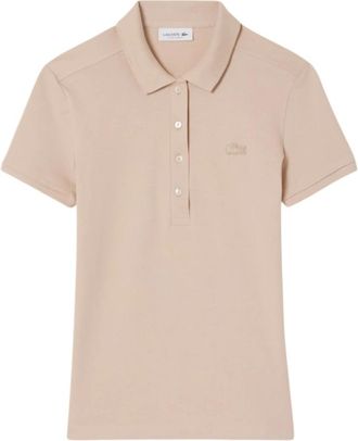 Lacoste Femme, Tops, Beige, Taille: 48 FR L.12.D Polo Slim Fit Stretch en Mini Piqu&eacute;