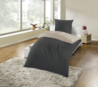 Mesana Bettw&auml;sche Mikrofaser Flanell Cashmere-Touch 80x80 + 155x220 cm