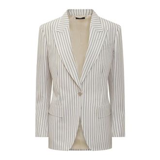 Tom Ford Gestreifter Einreiher-Blazer mit Klappentaschen - - Jackets - Damen - Wei&szlig; - M