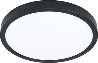 Eglo LED Deckenleuchte Fueva 5, &Oslash; 28,5 cm, 1 flammige Aufbauleuchte aus Stahl und einer Kunststoff Leuchtfl&auml;che, Deckenlampe in Schwarz, Wei&szlig;, LED Aufbaula