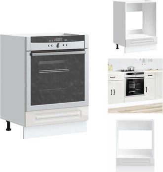 vidaXL Vidaxl - Armoire à four Kalmar blanc brillant bois dingénierie - Armoire De Four - Armoires De Four - Unité De Four - Unité De Four De Cuisine