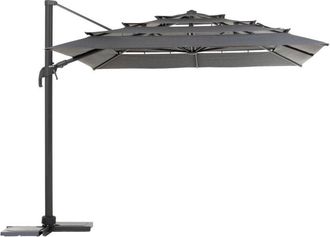 Hesperide Hesperide - Parasol droit 4x3 m en aluminium - Multi-toiles ol&eacute;fine anthracite - Hauteur 272 cm - M&eacute;canisme de manivelle pour inclinaison