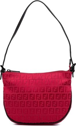 Fendi Hobo Bags - Zucchino Canvas Shoulder Bag - Gr. unisize - in Rot - für Damen