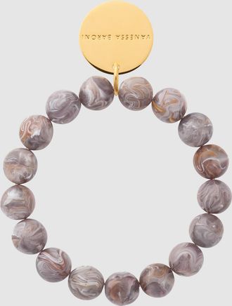 Vanessa Baroni Bracelet Mini Beads Flex Taupe Marble