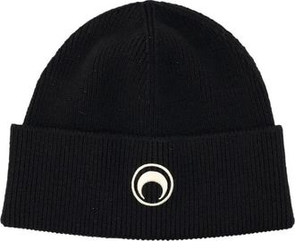 Marine Serre Caps & M&uuml;tzen - Merino Wool Ribbed Beanie - Gr. ONE SIZE - in Schwarz - f&uuml;r Damen