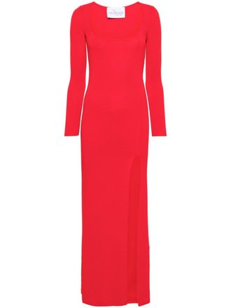 Ana Radu robe en maille à coupe longue - Rouge