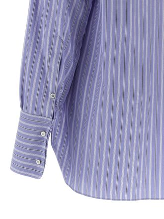 Maison Margiela Striped Cotton Blouse - Blue