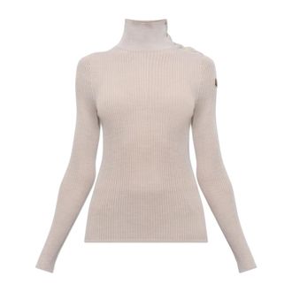 Moncler Wollrollkragenpullover mit Stehkragen - - Knitwear - Damen - Beige - M