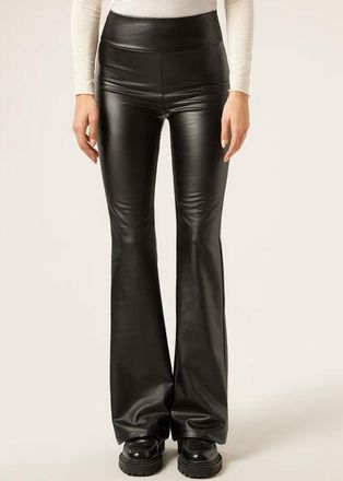 Calzedonia Thermo-schlaghose In Lederoptik Schwarz