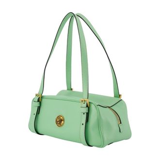 Versace Womens Lambskin Leather Shoulder Bag Green