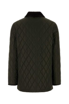Burberry Womens Quilted Nylon Jacket Green