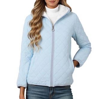 Generico Cardigan oversize en polaire pour femme avec fermeture éclair et manches longues et manches longues, bleu ciel, 3XL