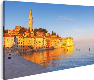 Islandburner Bild auf Leinwand Schöner Sonnenuntergang Bei Rovinj Adria Kroatien Wandbild Poster Bilder 100x57cm