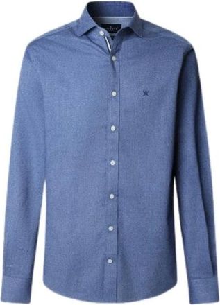 Hackett Chemise en flanelle &agrave; coupe ajust&eacute;e avec ruban - Homme - Chemises - Bleu - Taille: L