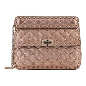 Valentino Rockstud Spike Schultertasche - - Bags - Damen - Beige - ONE SIZE
