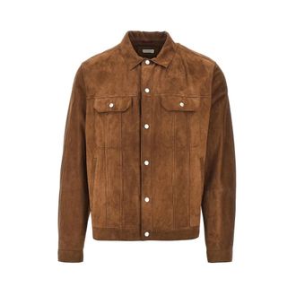 Brunello Cucinelli Wildlederjacke mit vier Taschen - - Jackets - Herren - Braun - L