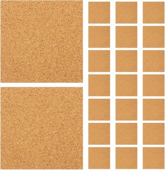 Lurrose Selbstklebende Quadratische Korkunterlagen 10 X 10cm Korkplatten als M&ouml;belschutz Selbstgemacht Korkmatten f&uuml;r Bastelarbeiten und Tischdekoration 60 St