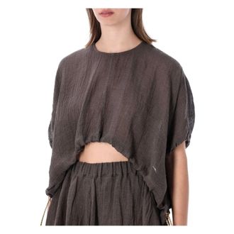120% Lino Femme, Blouses et Chemises, Brun, Taille: 44 FR Chemisier