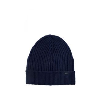 Fay Gerippte Strickm&uuml;tze - - Accessories - Herren - Blau - ONE SIZE