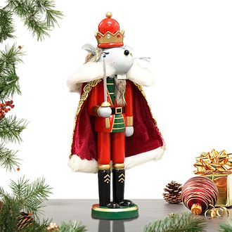 Generic Mäusekönig Statue - 30 cm Kreativer Nussknacker Festlich, Dekorative Weihnachtsfigur Für Regale | Nussknacker Deko + Wohnzimmer Feier