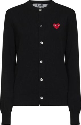 Comme Des Gar&ccedil;ons Femme, Pulls, Bleu, Taille: 38 FR Heart Cardigan