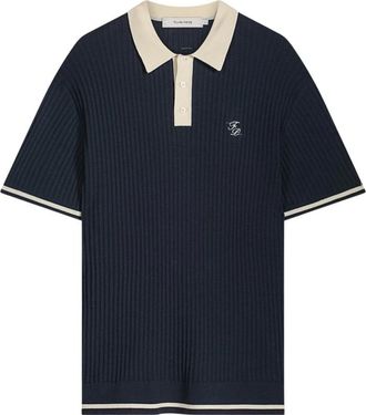 Filling Pieces Homme, Tops, Bleu, Taille: 2XL Polo en maille fine