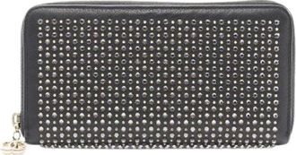 Chanel Portefeuille long zipp&eacute; pr&eacute;-poss&eacute;d&eacute; en cuir avec strass Coco Mark - Femme - Pre-owned - Noir - Taille: ONE Size