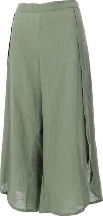 Guru Shop Palazzohose, Boho Hosenrock, Offene Sommerhose - Helles Olivgrün, Damen, Baumwolle, Size:M