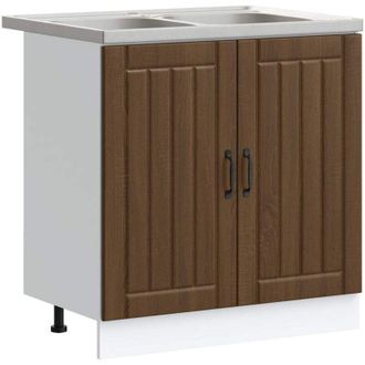vidaXL K&uuml;chenschrank Lucca 2 pcs Braun 80 x 46 x 81.5 cm Holzwerkstoff vidaXL