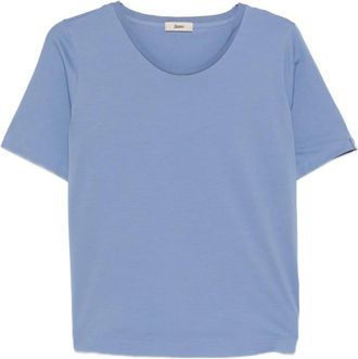 Herno Femme, Tops, Bleu, Taille: 38 FR T-shirt Superfine en coton stretch