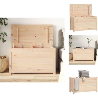 vidaXL Truhe 80x40x45,5 cm Massivholz Kiefer - Aufbewahrungsbauchstelle - Holzkiste - Kiefernholz M&ouml;bel - Speicherl&ouml;sung - Wohnzimmer Organisation
