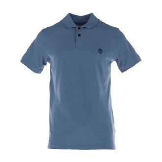 Timberland Homme, Tops, Bleu, Taille: XL Polo &agrave; Manches Courtes en M&eacute;lange de Coton
