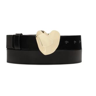 Kazar Lackierter schwarzer G&uuml;rtel mit herzf&ouml;rmiger Schnalle - - Accessories - Damen - Schwarzk - 80 CM