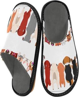 HMZXZ Chaussons dintérieur mignons en forme de chien pour homme et femme, multicolore, 37/38 EU
